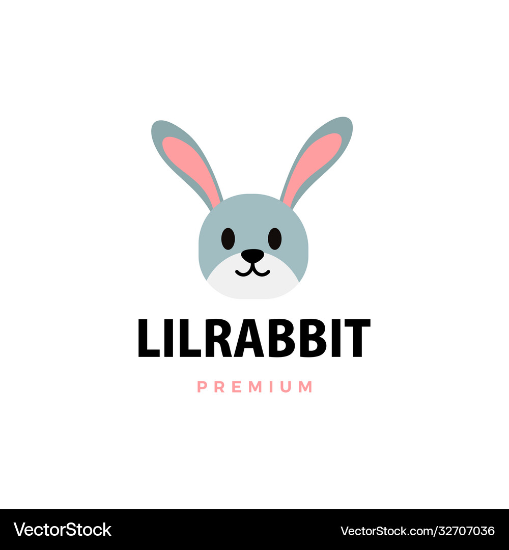 Cute little rabbit cartoon logo icon Royalty Free Vector