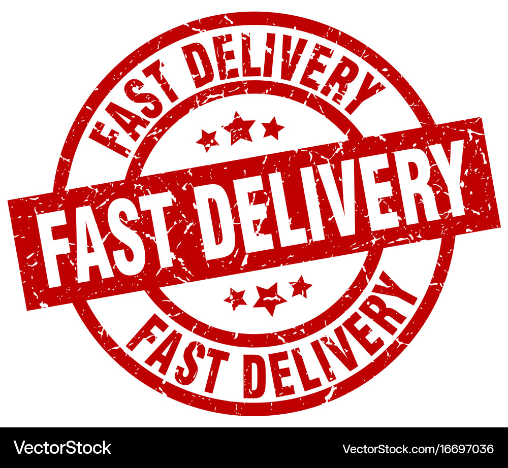 Fast delivery round red grunge stamp Royalty Free Vector