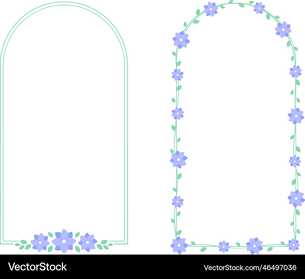 Floral pastel clematis arch frame set botanical Vector Image