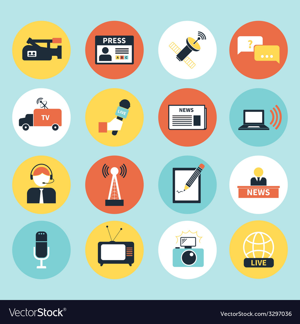 Journalism icons set Royalty Free Vector Image