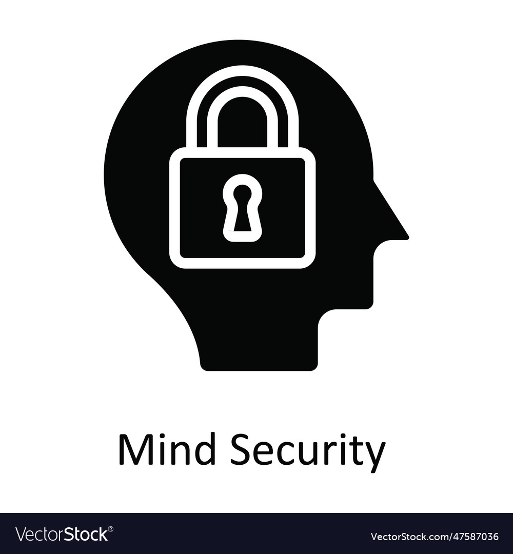 Mind security solid icon design Royalty Free Vector Image