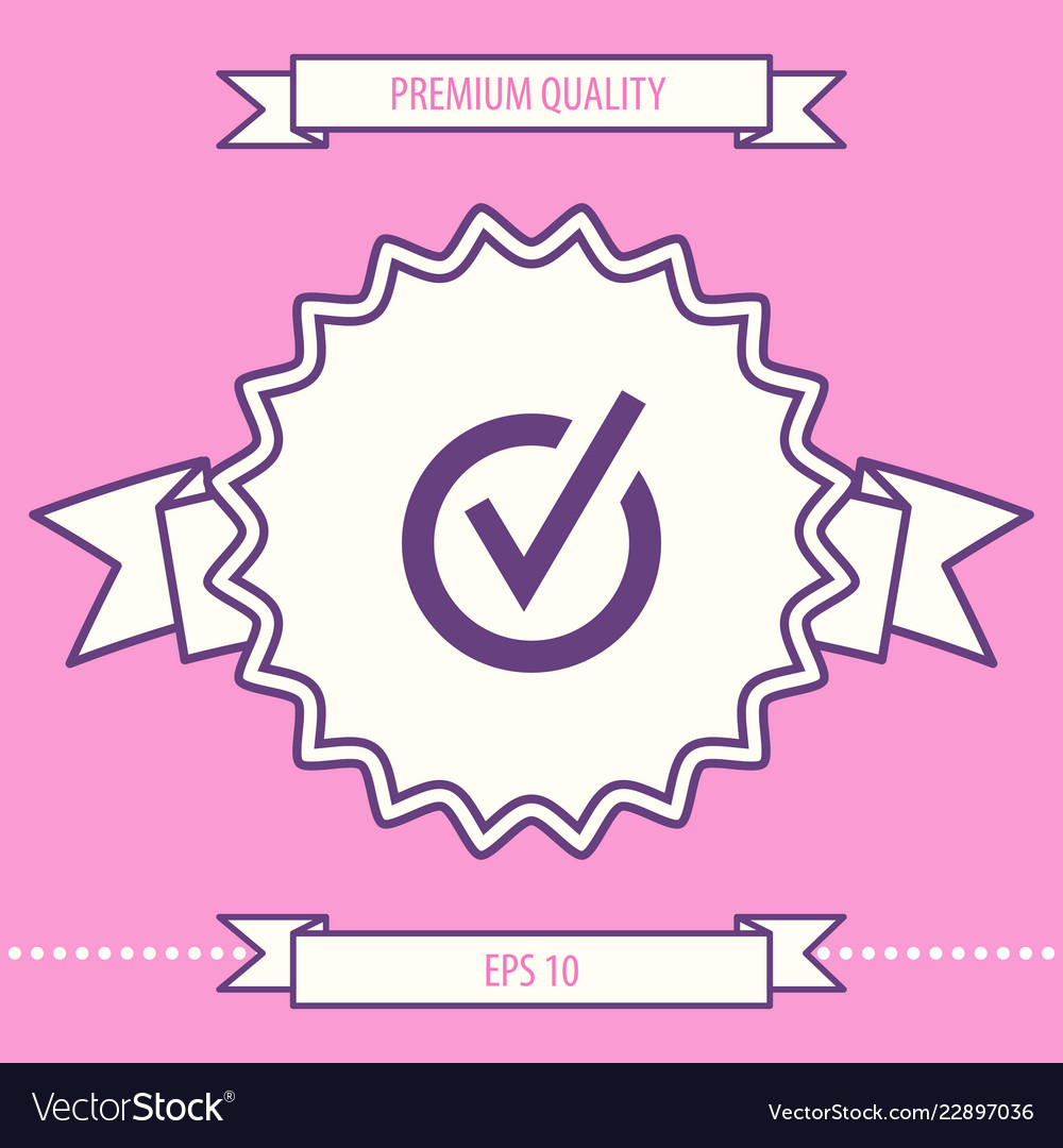 Rounded check mark icon graphic elements Vector Image