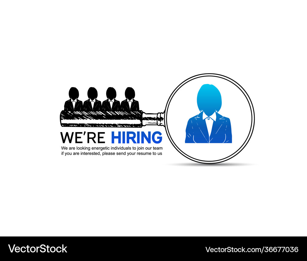 We are hiring magnifying glass choose Royalty Free Vector