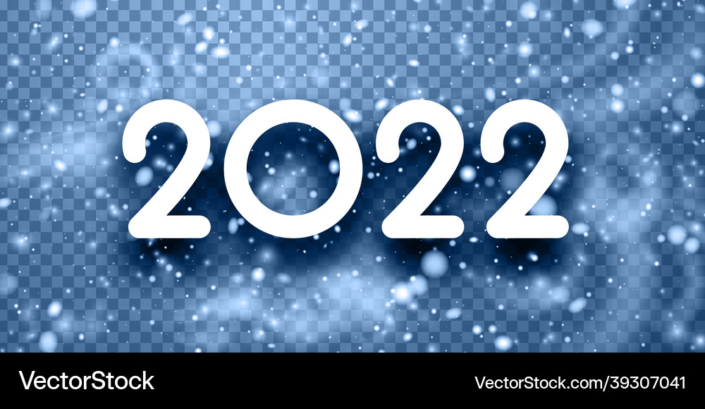 2022 sign on snowy transparent background Vector Image