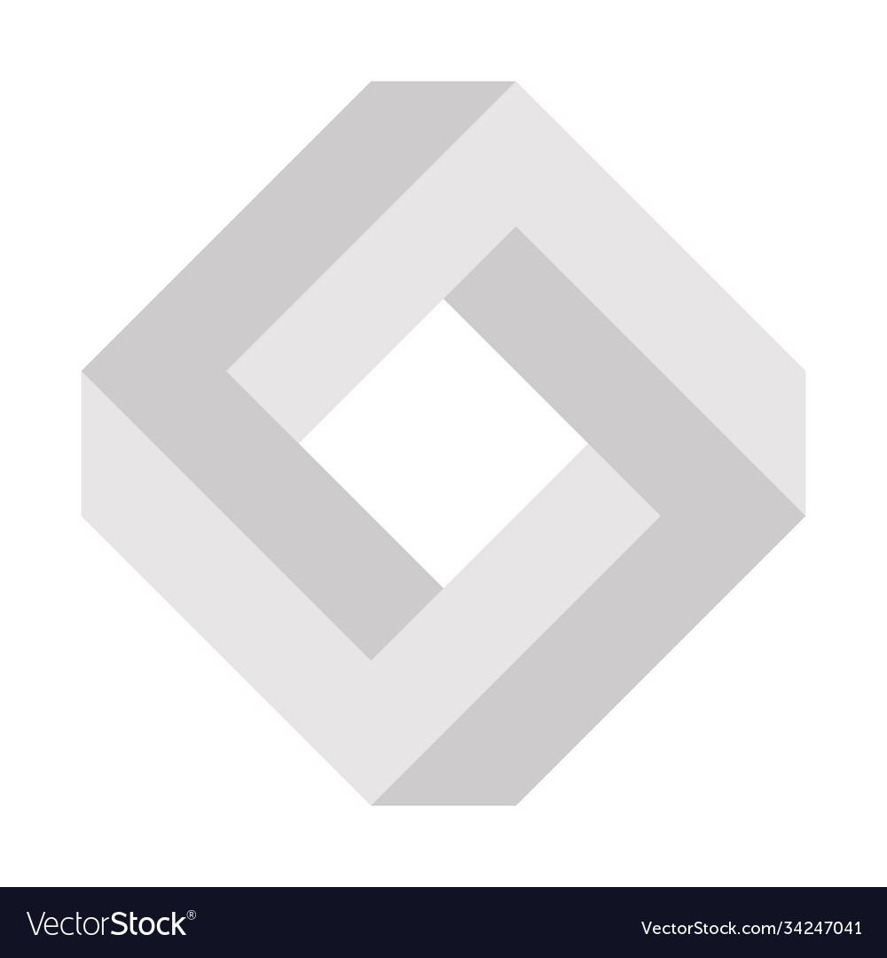 3d impossible square Royalty Free Vector Image