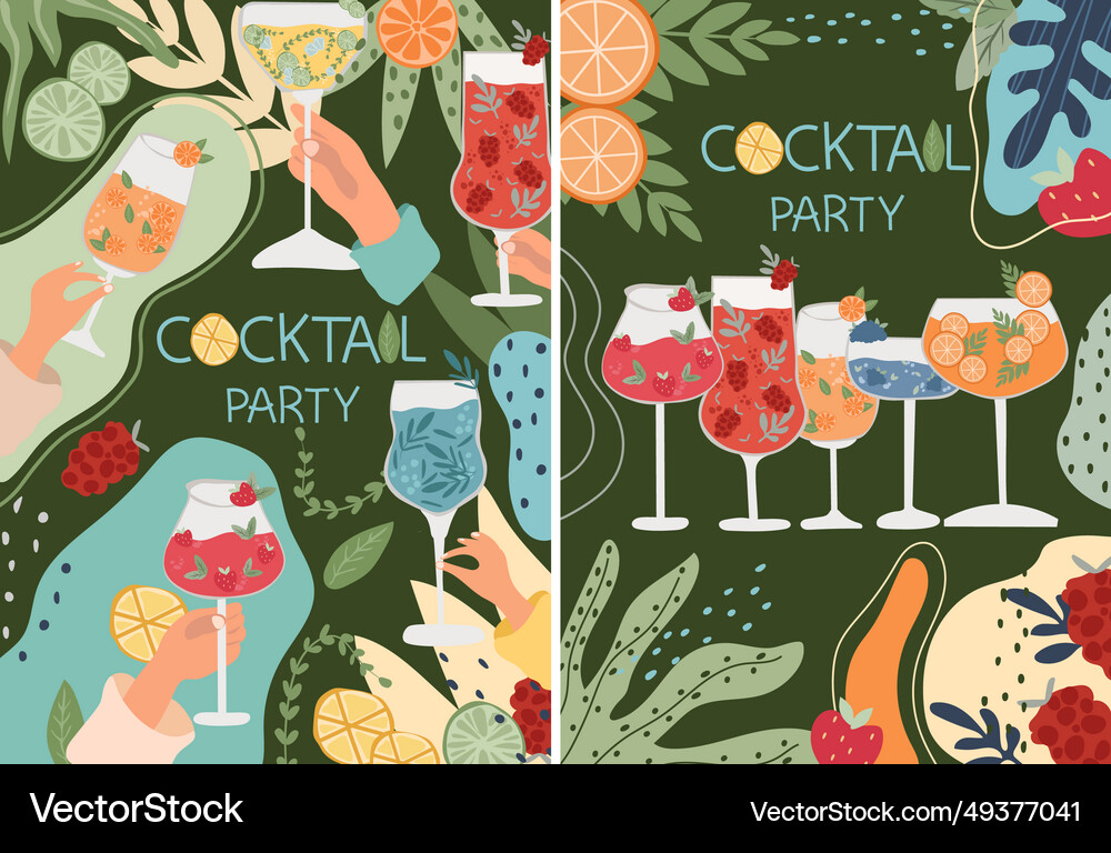 Banner with various cocktails the collection Vector Image