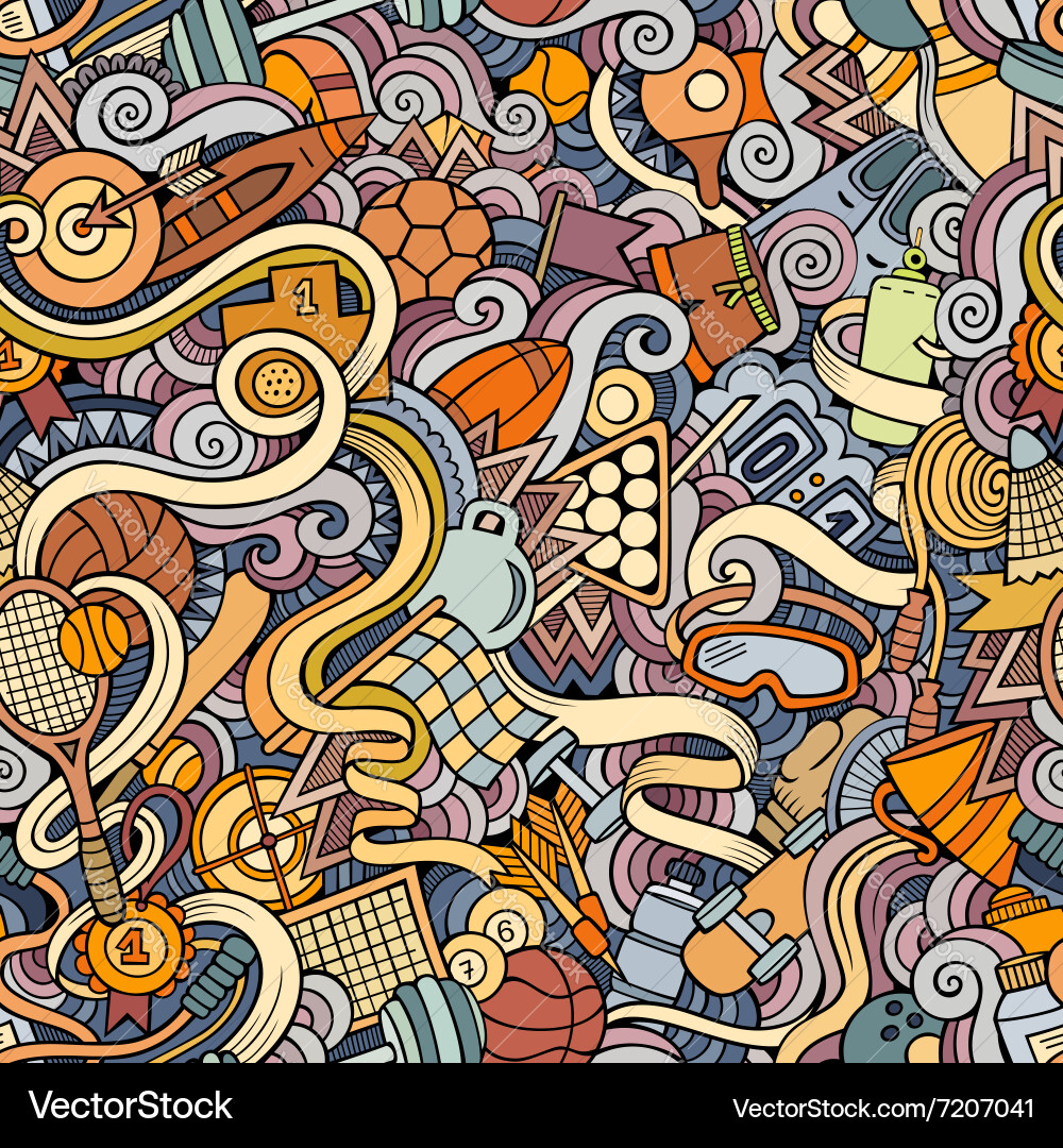 Cartoon hand-drawn doodles on the subject Vector Image