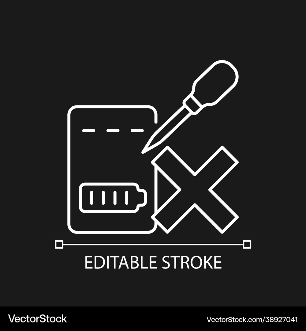Dont puncture powerbank white linear manual label Vector Image