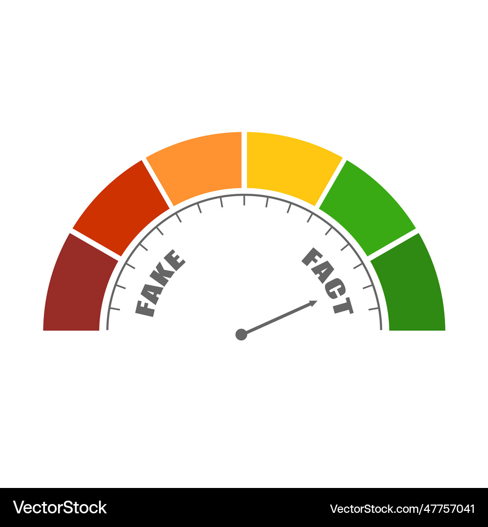 Fact or fake concept measuring device with arrow Vector Image