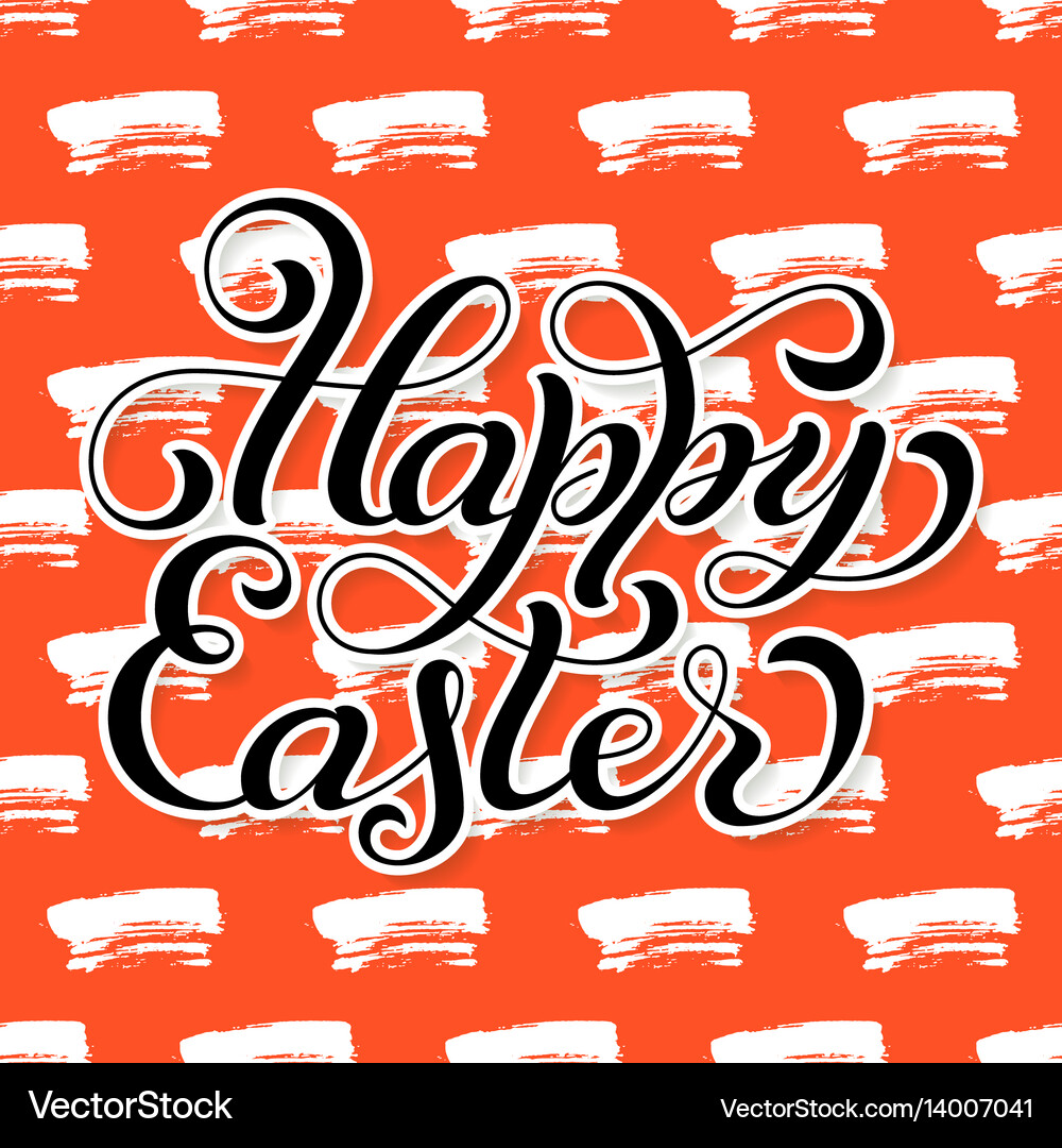 Holiday gift card with hand lettering happy easter