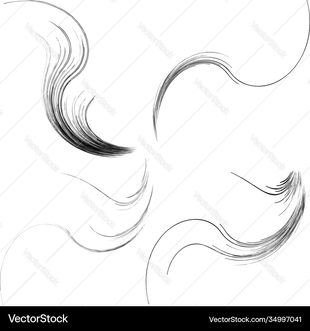 Organic weed grass like curvy wavy lines Vector Image