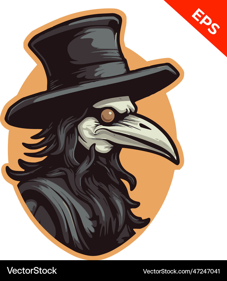 Plague doctor raven for Royalty Free Vector Image