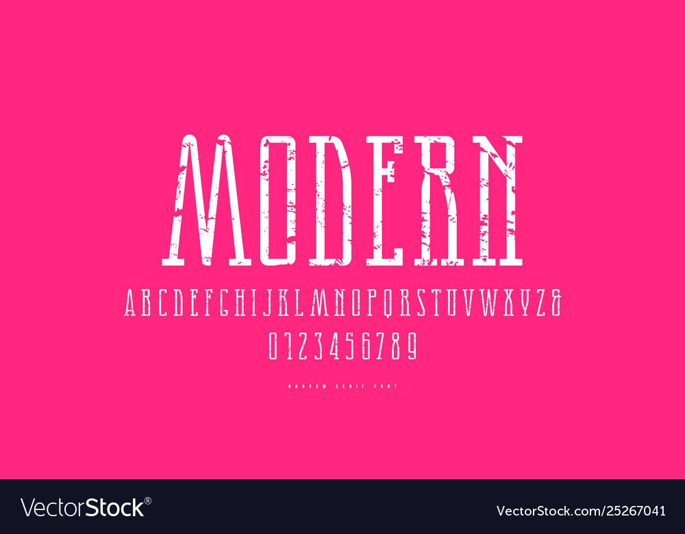 Stock narrow slab serif font Royalty Free Vector Image Stock narrow slab serif font Royalty Free Vector Image