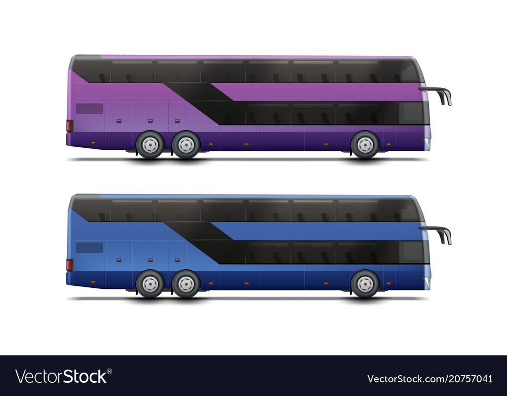 Two double-decker buses Royalty Free Vector Image