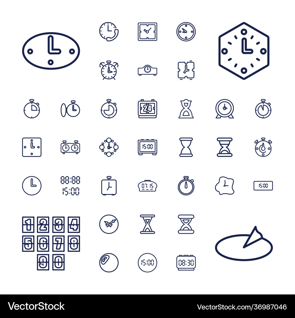 37 minute icons Royalty Free Vector Image - VectorStock