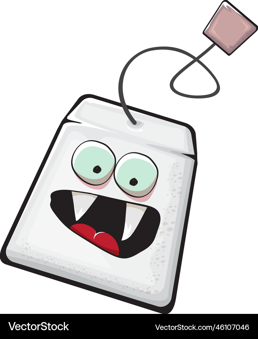 Cartoon tea bag characters isolated on white Vector Image