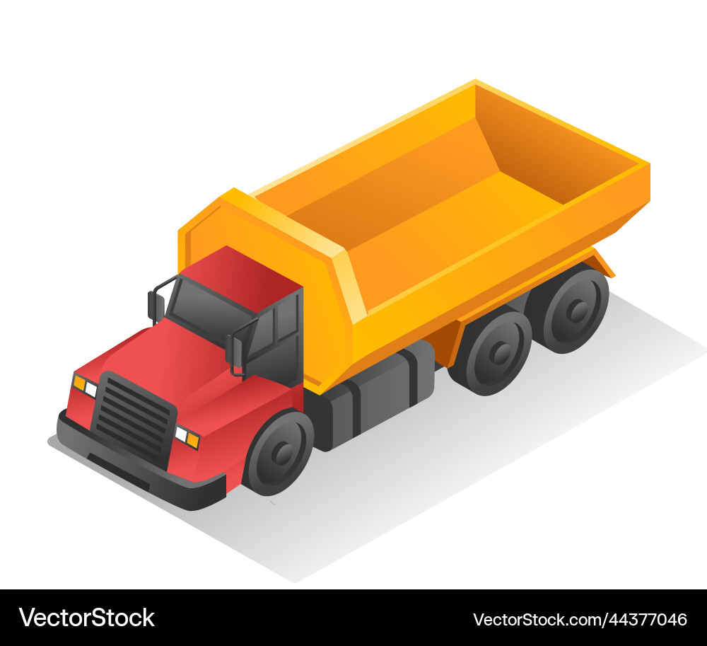 Isometric design concept mining excavation truck Vector Image