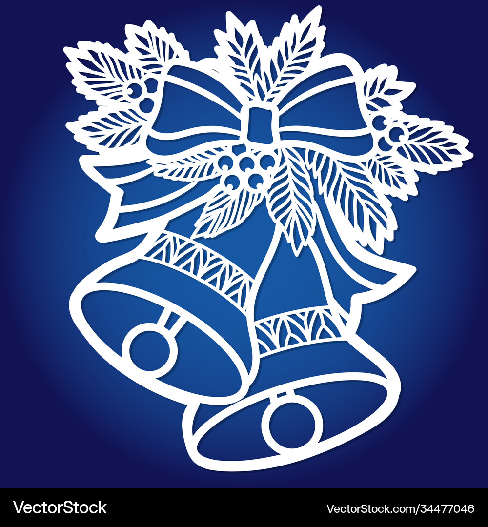 Laser Cut Christmas Bell Ornament Royalty Free Vector Image
