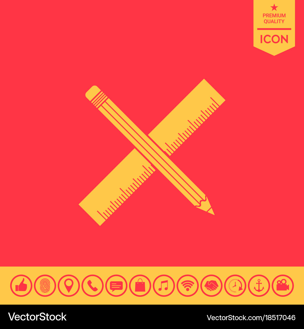 Pencil and ruler icon Royalty Free Vector Image