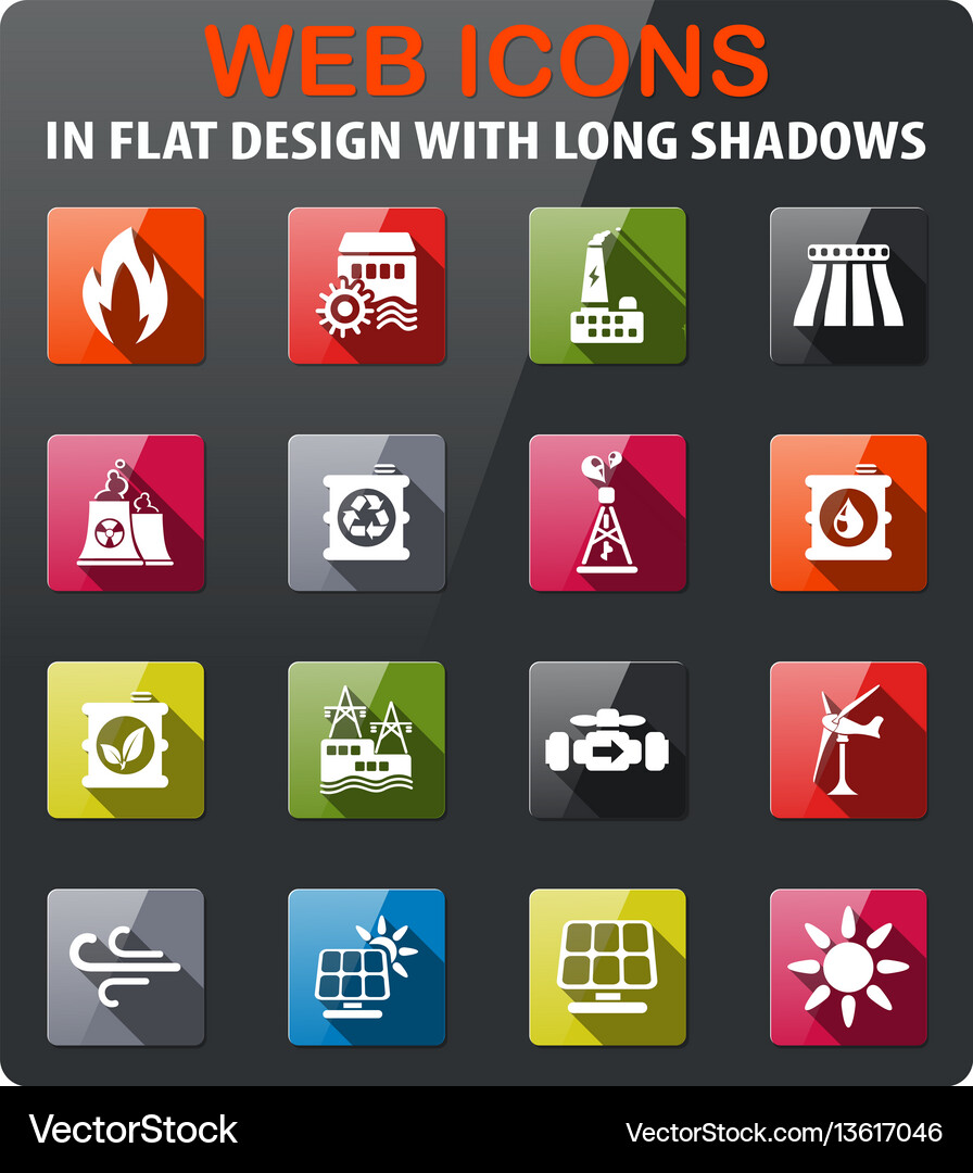 Power generation industry icons Royalty Free Vector Image