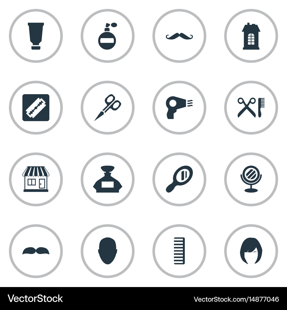 Set of simple barber icons Royalty Free Vector Image