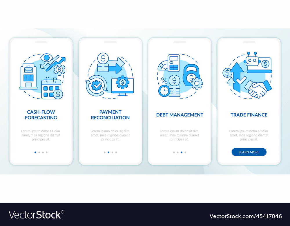 Treasury Management System Feature Blue Royalty Free Vector