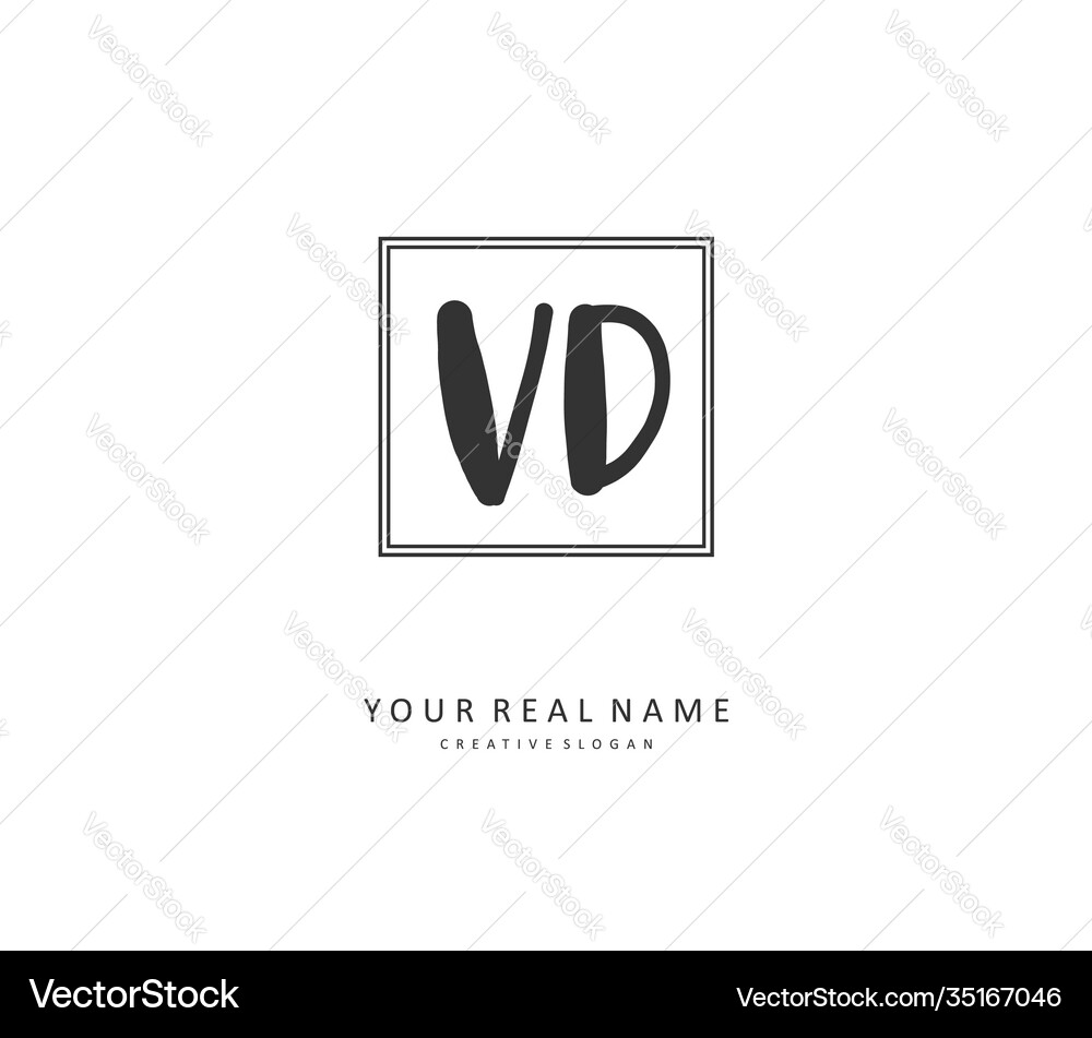 Vd initial letter handwriting and signature logo Vector Image