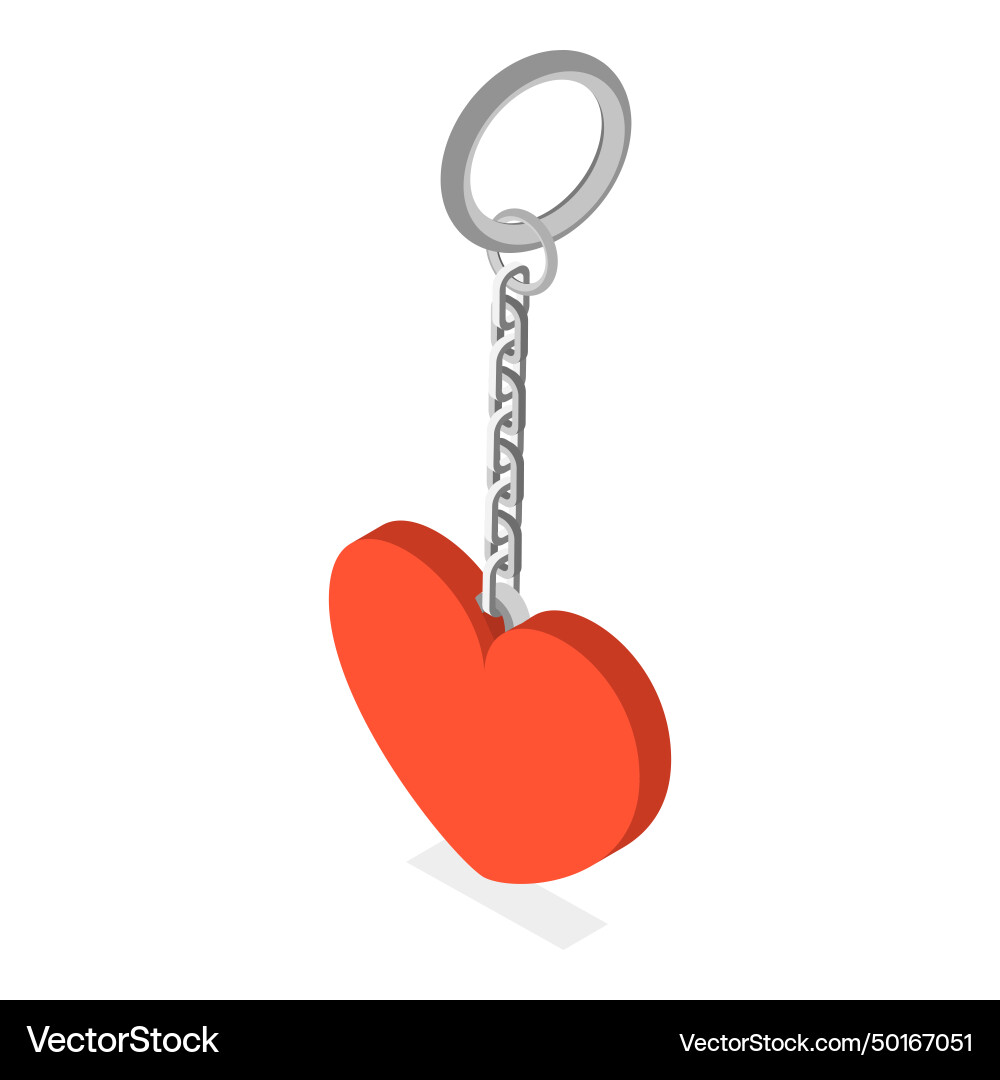 3d isometric flat set of keychains item 4 Vector Image