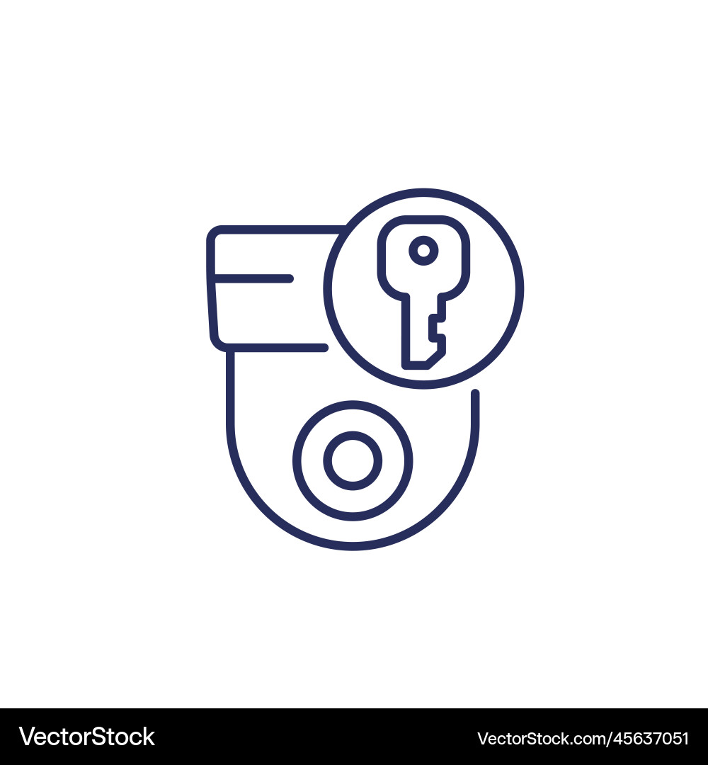 Access to ip camera cctv line icon on white Vector Image