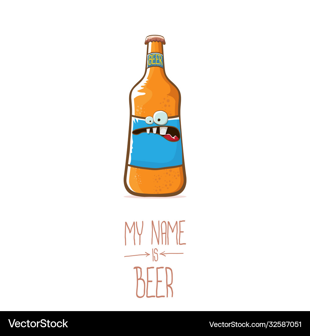 Cartoon funky beer bottle character Royalty Free Vector