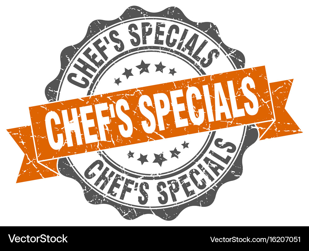 Chefs specials stamp sign seal Royalty Free Vector Image