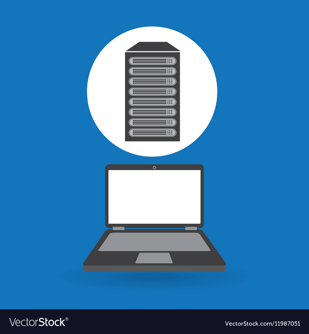 Computer analysis data base server Royalty Free Vector Image