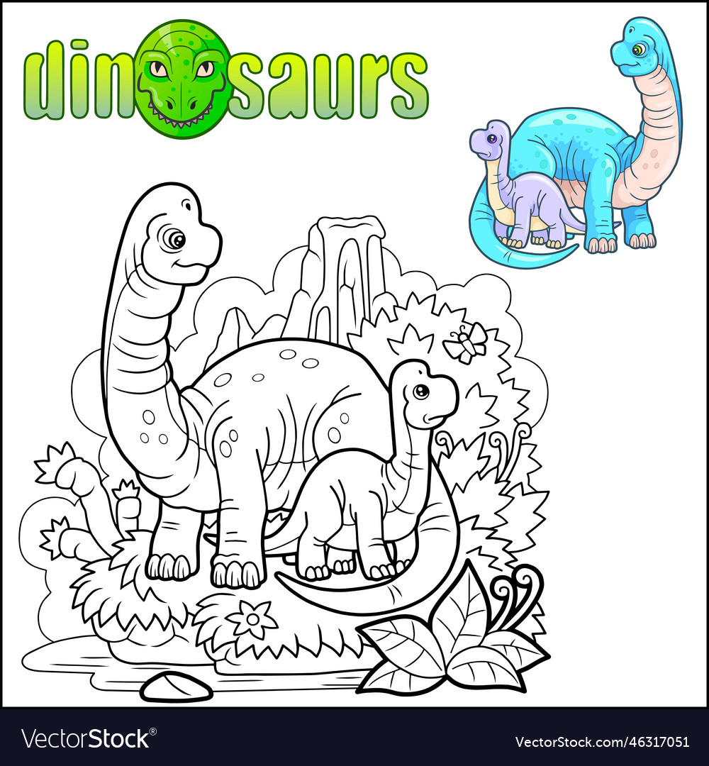 Cute prehistoric dinosaurs Royalty Free Vector Image