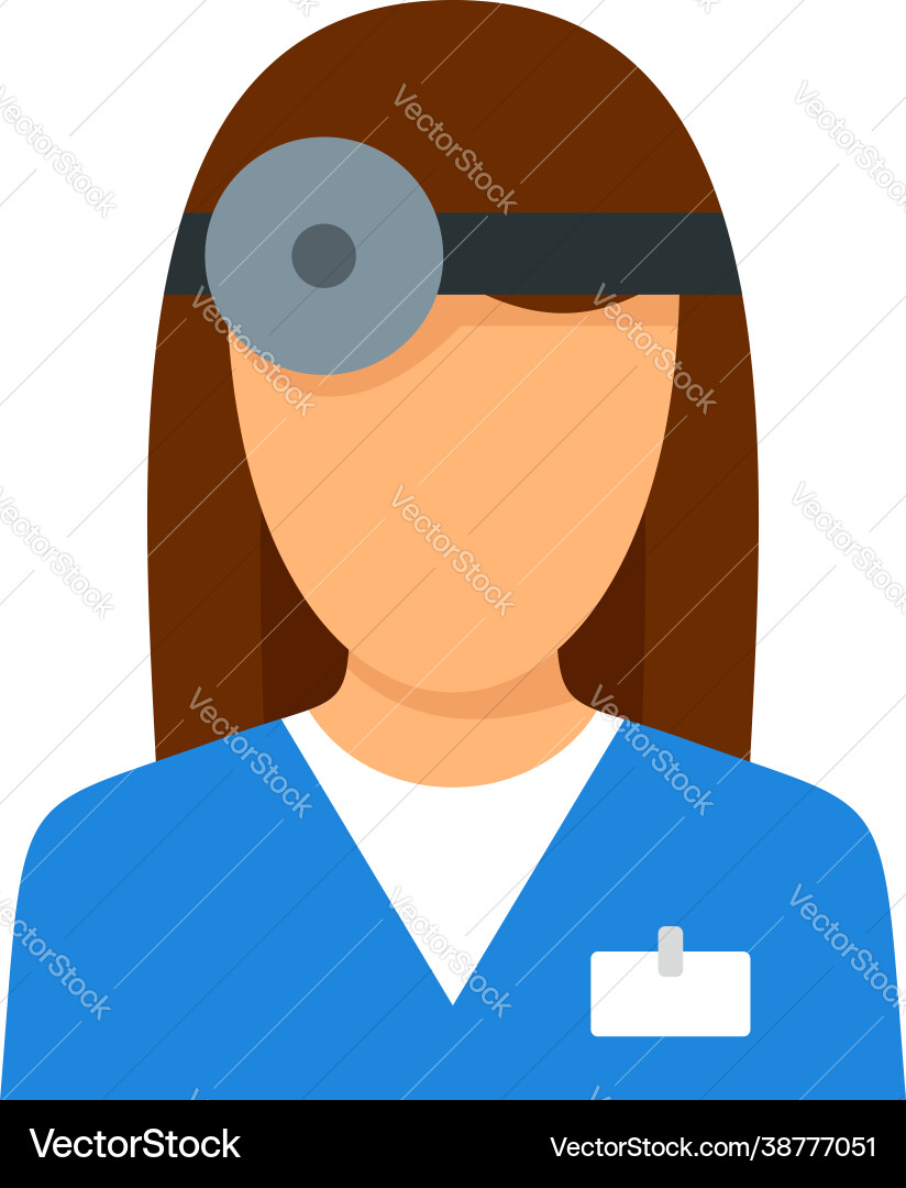 Eye examination doctor icon flat isolated Vector Image