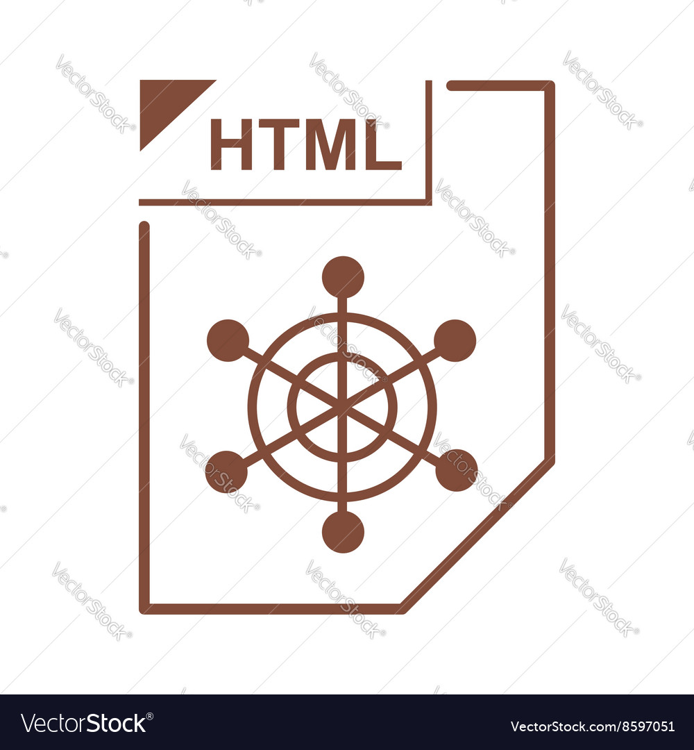 Html file icon cartoon style Royalty Free Vector Image
