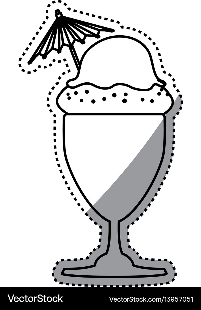 Ice cream glass dessert Royalty Free Vector Image