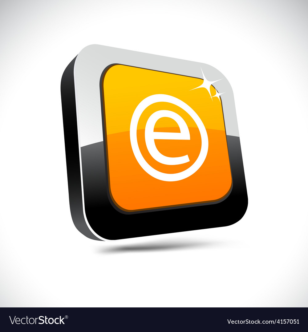 Internet 3d square button Royalty Free Vector Image