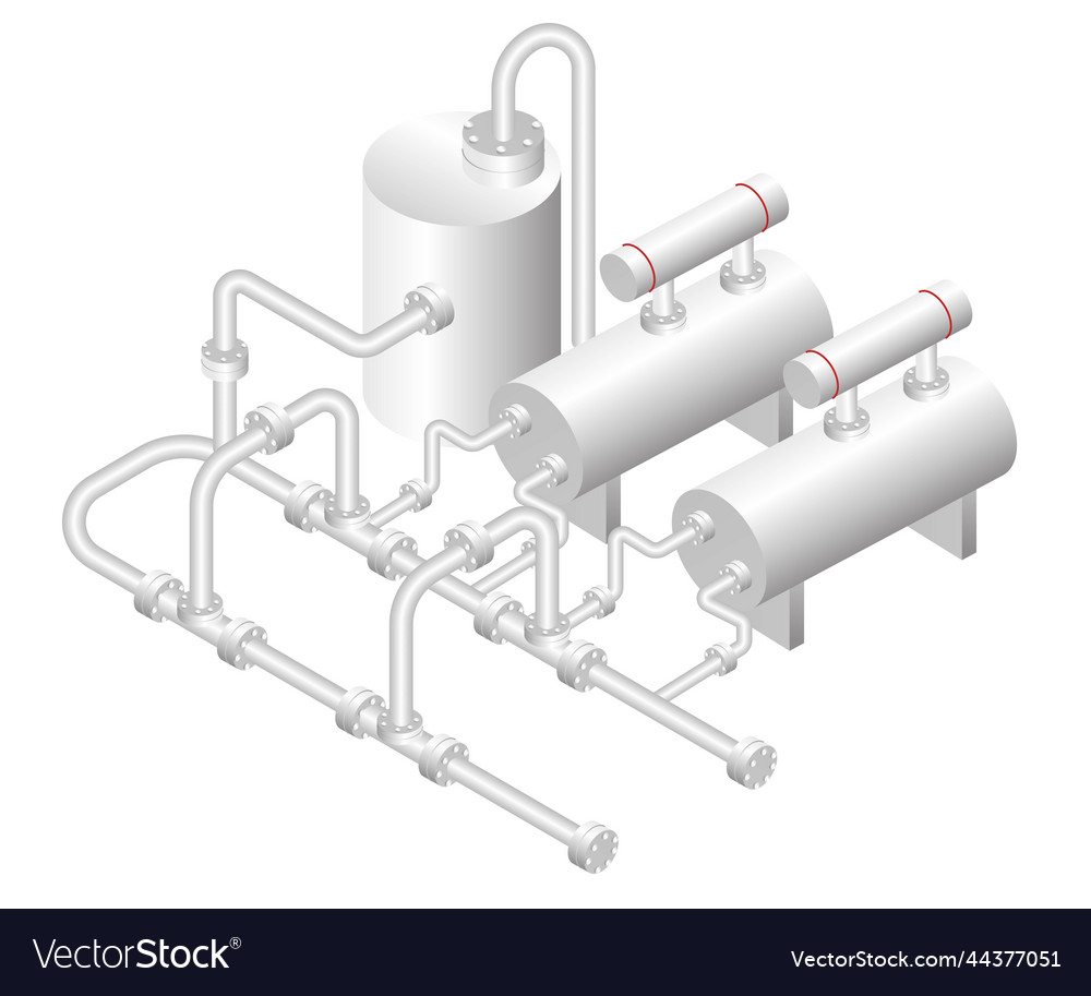 Isometric design concept oil and gas industry Vector Image