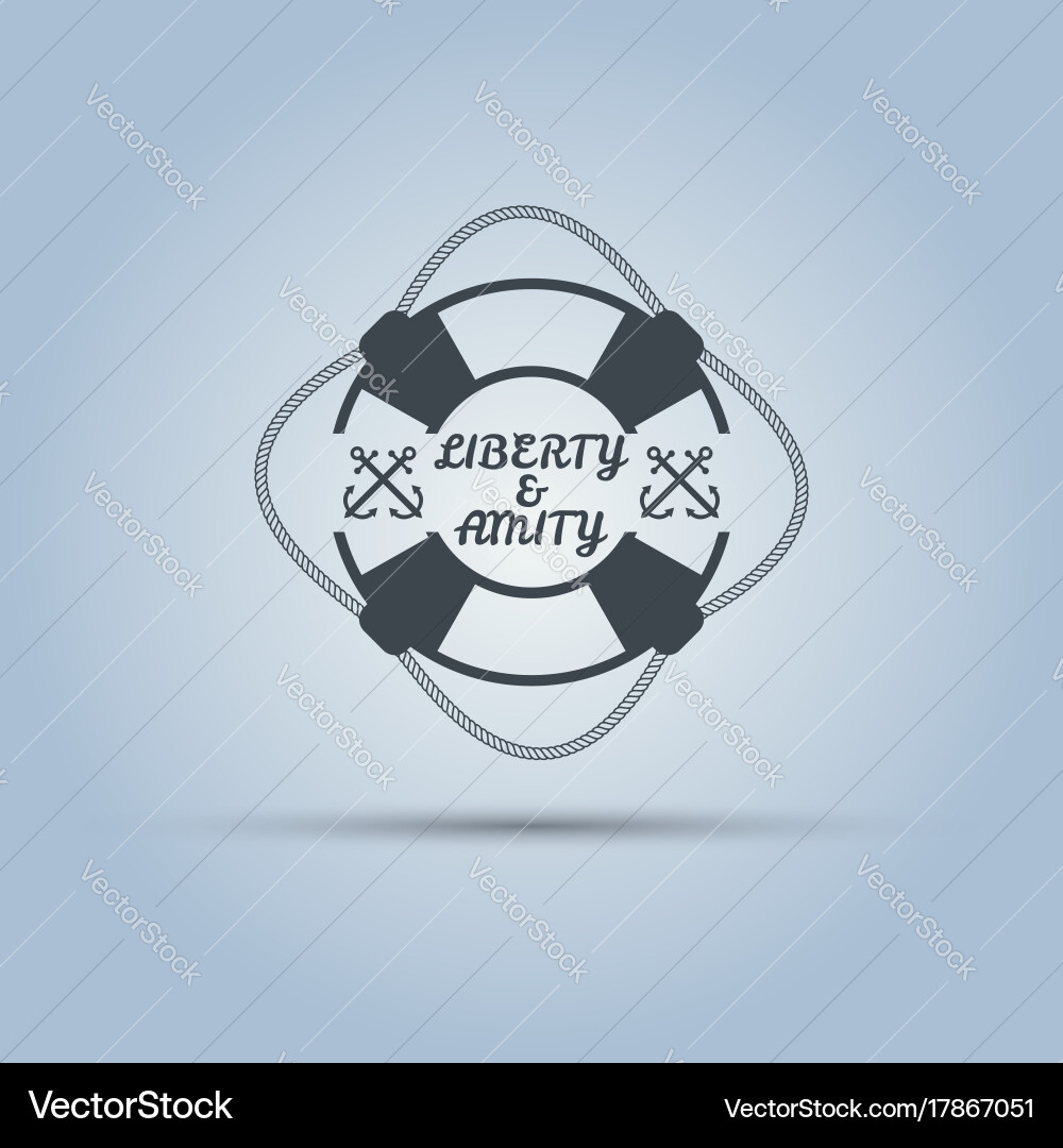 Lifebuoy isolated label template Royalty Free Vector Image