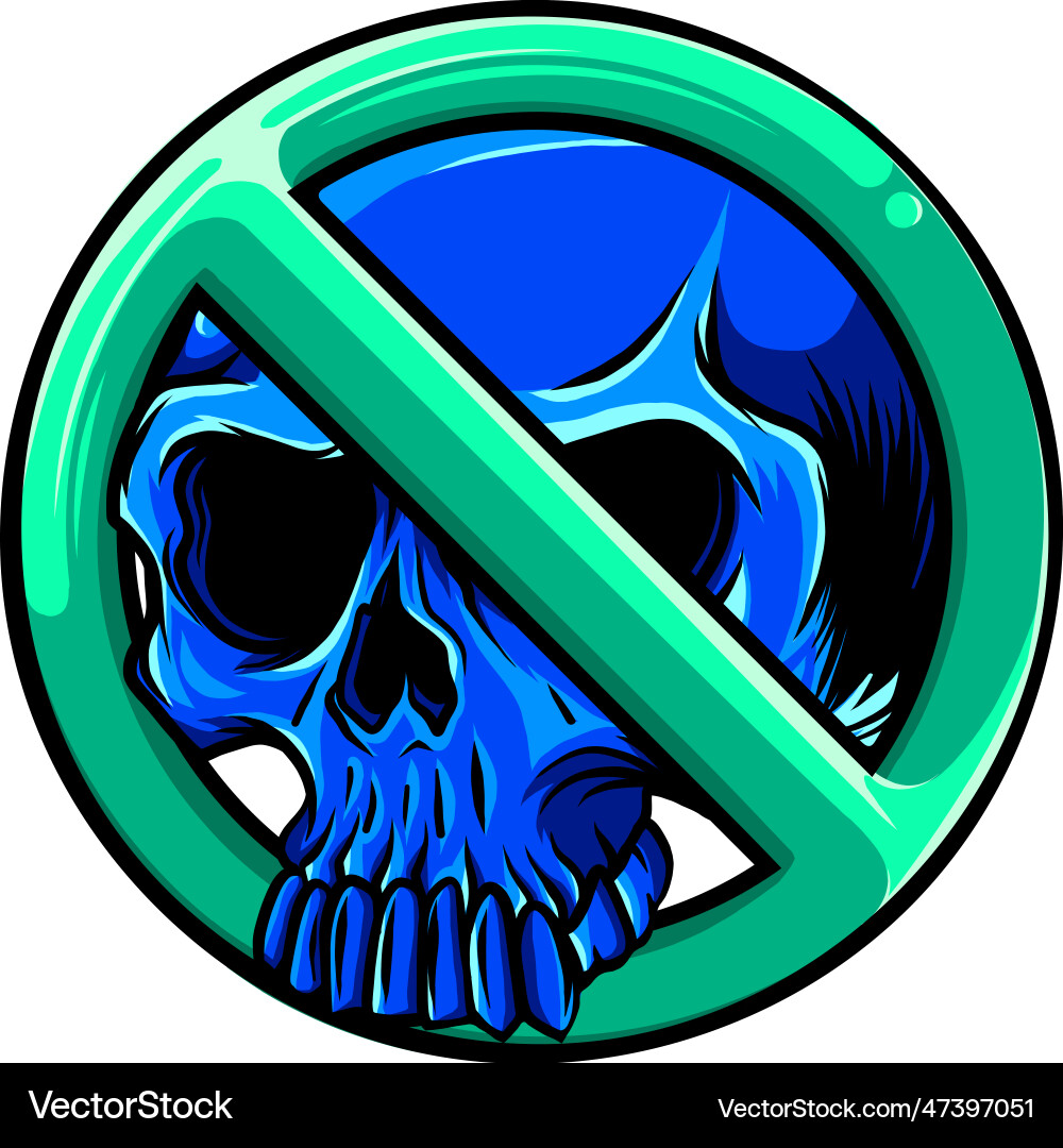 No skull symbol isolated on white background Vector Image