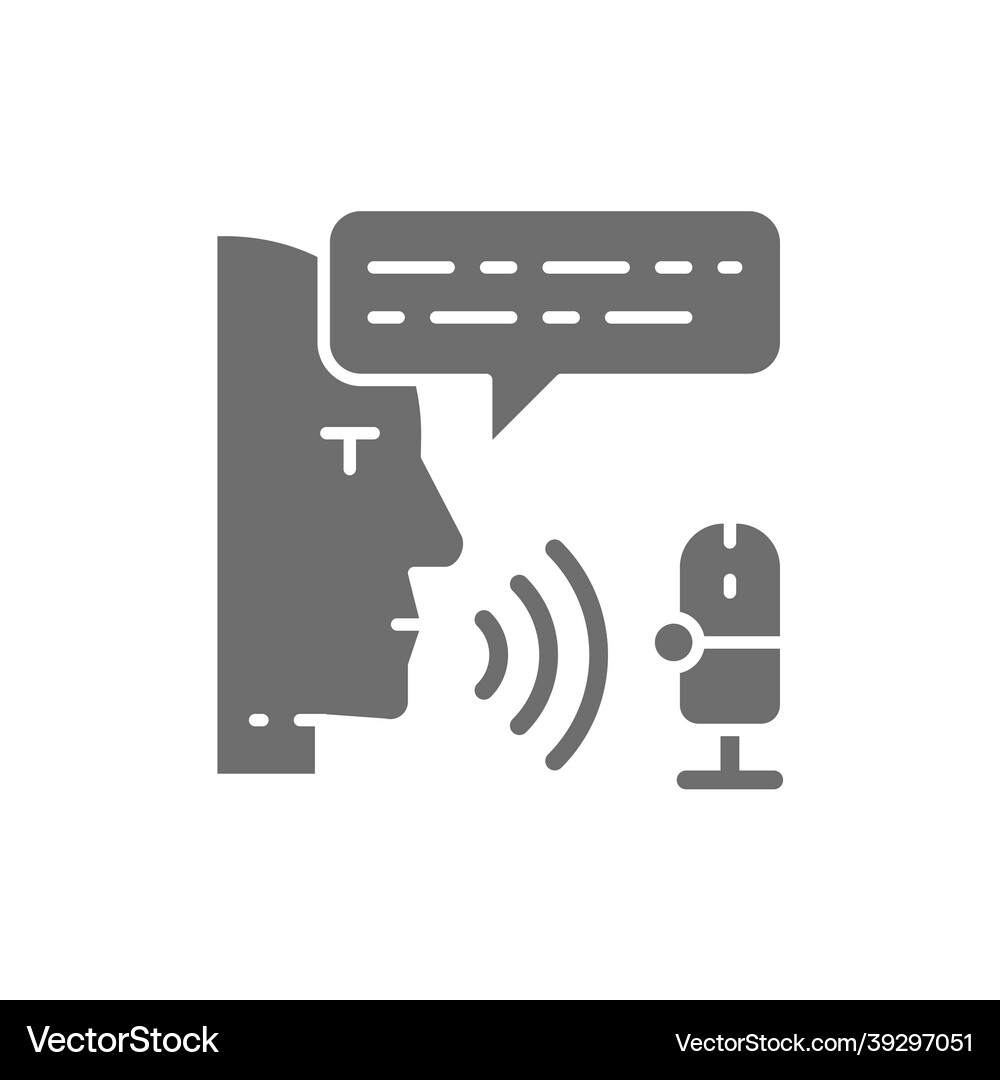 Radio host sound record broadcast dj grey icon Vector Image