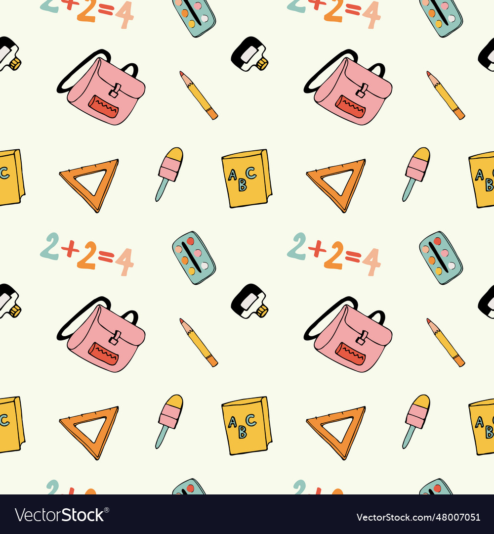 School learning seamless pattern Royalty Free Vector Image