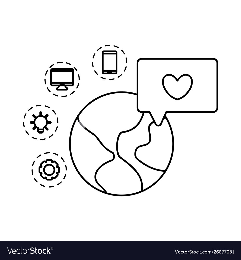 Social media marketing with planet earth Vector Image