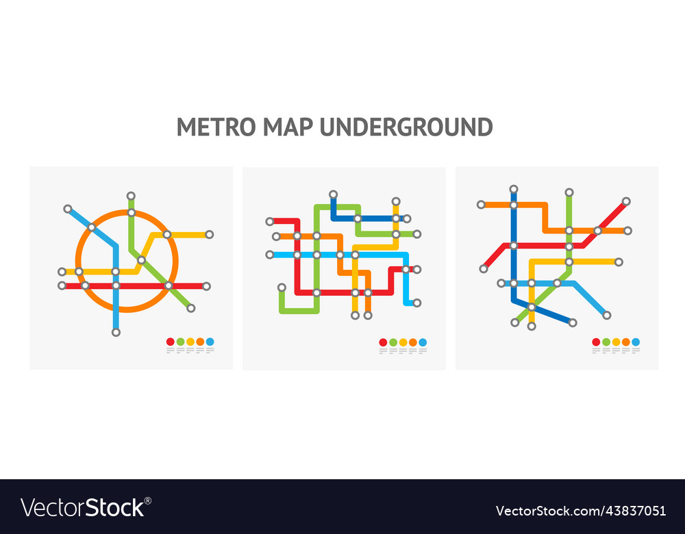 Underground metro map tiny icon set Royalty Free Vector