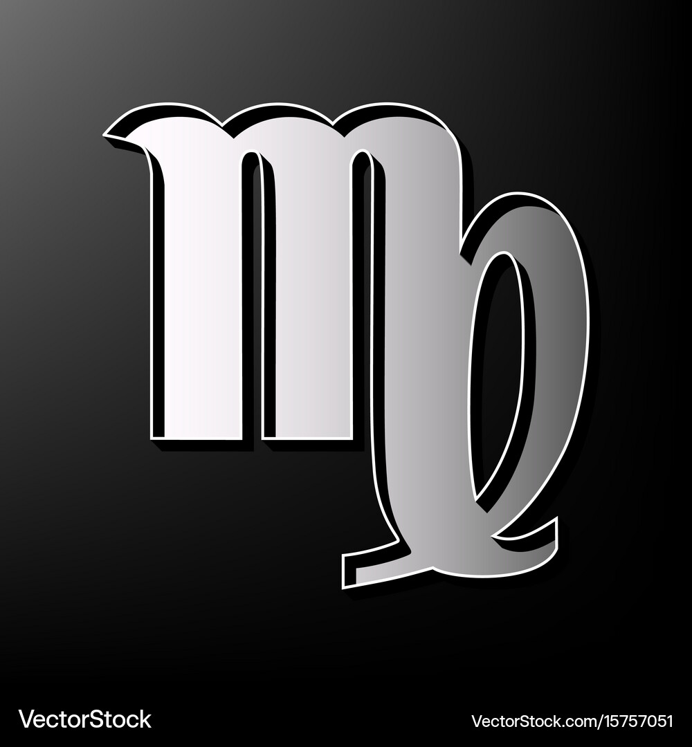 Virgo sign gray 3d printed Royalty Free Vector Image