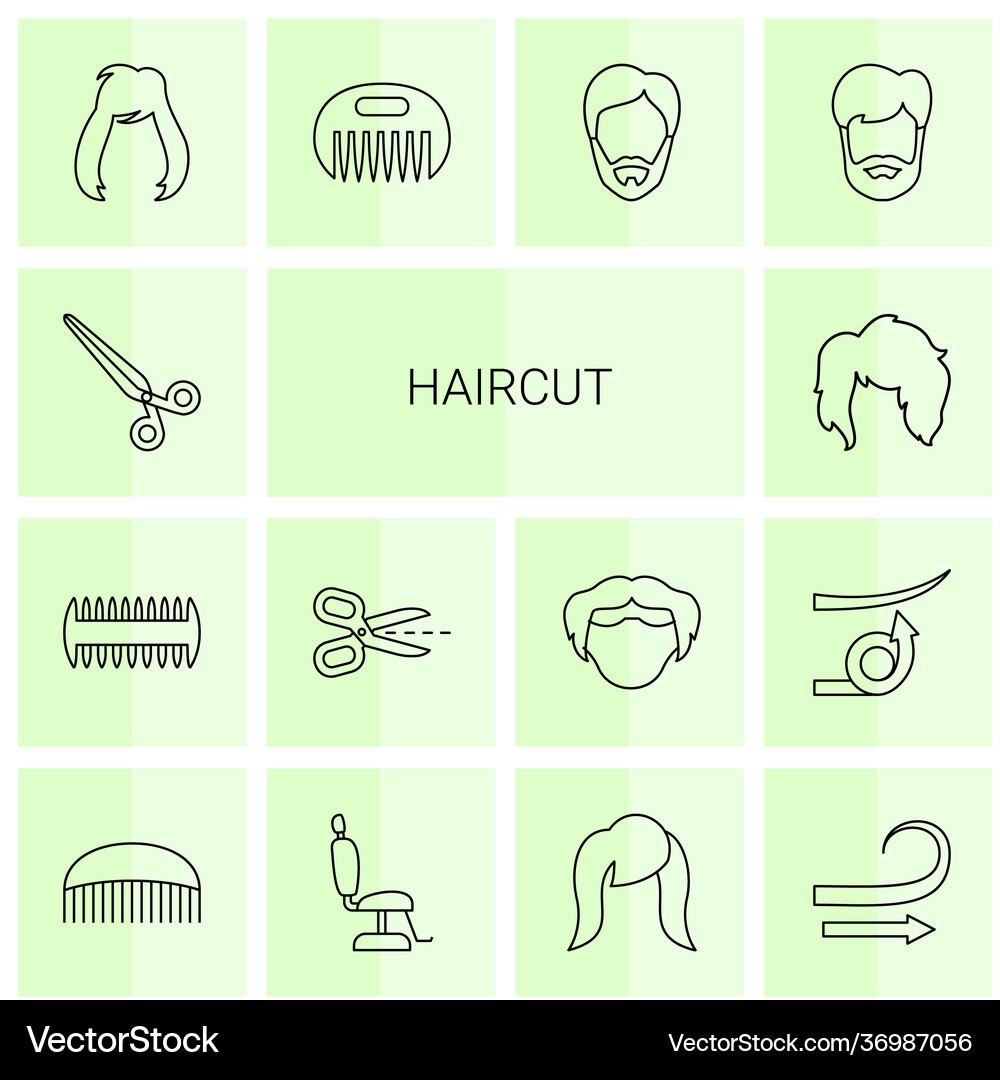 14 haircut icons Royalty Free Vector Image - VectorStock