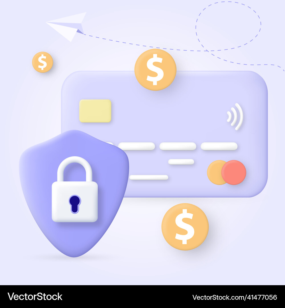 3d money saving icon concept online payment Vector Image