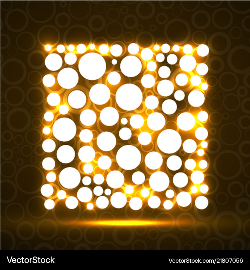 Abstract square of glowing circles Royalty Free Vector Image