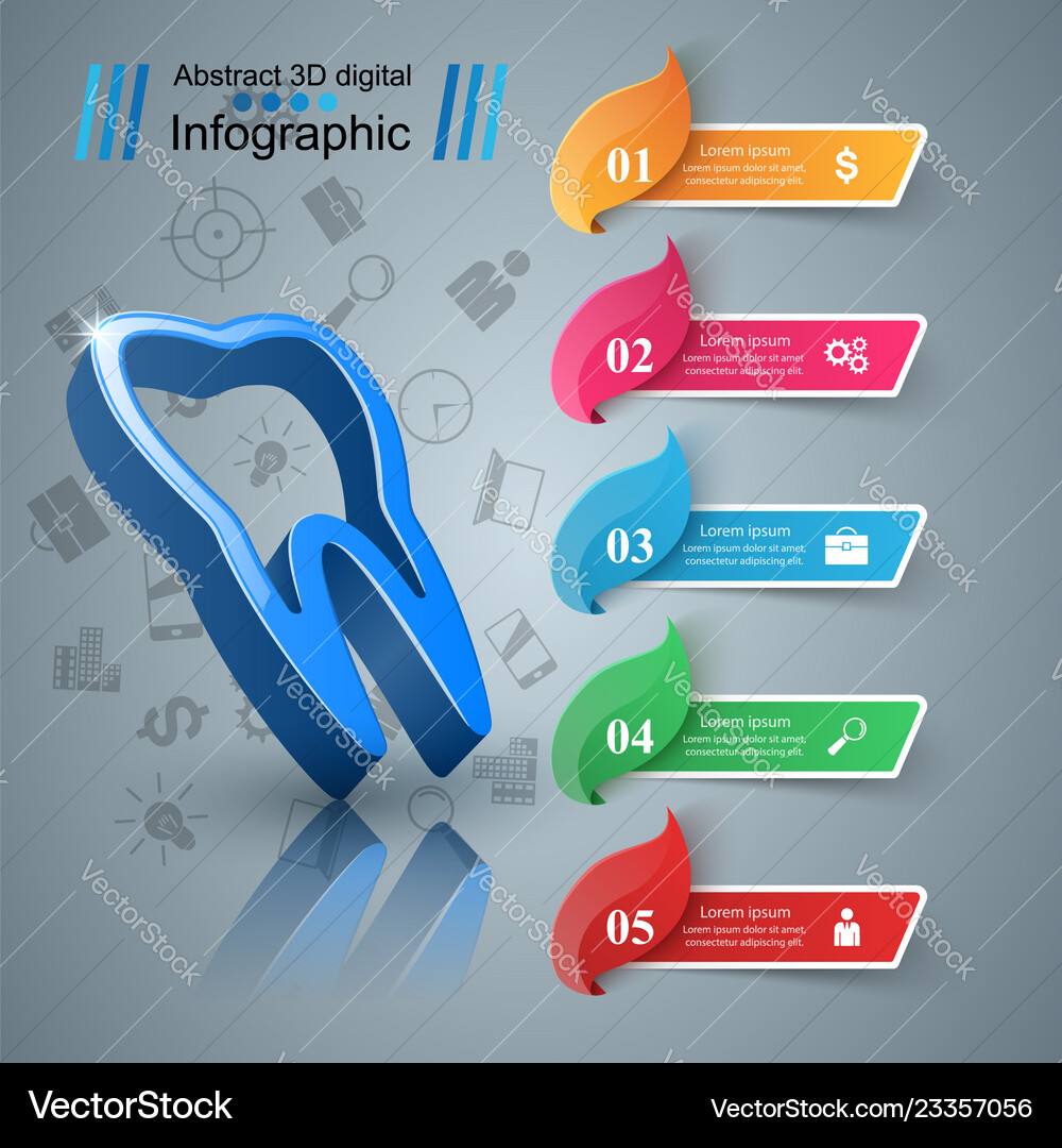 Business infographics tooth icon Royalty Free Vector Image