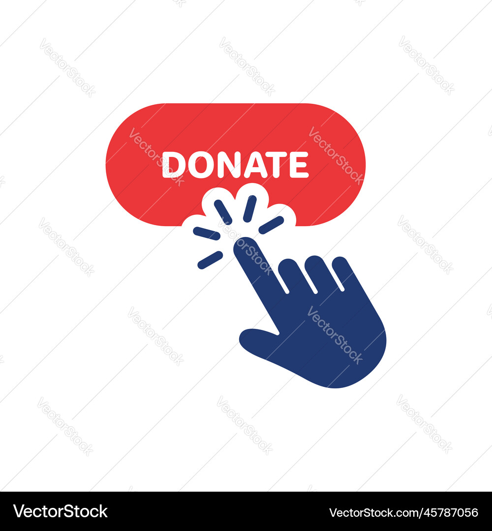 Button for online donate silhouette icon donation Vector Image